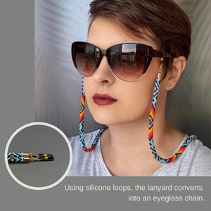 Blue Beaded Lanyard for Badge Holder | Native Style - Etsy