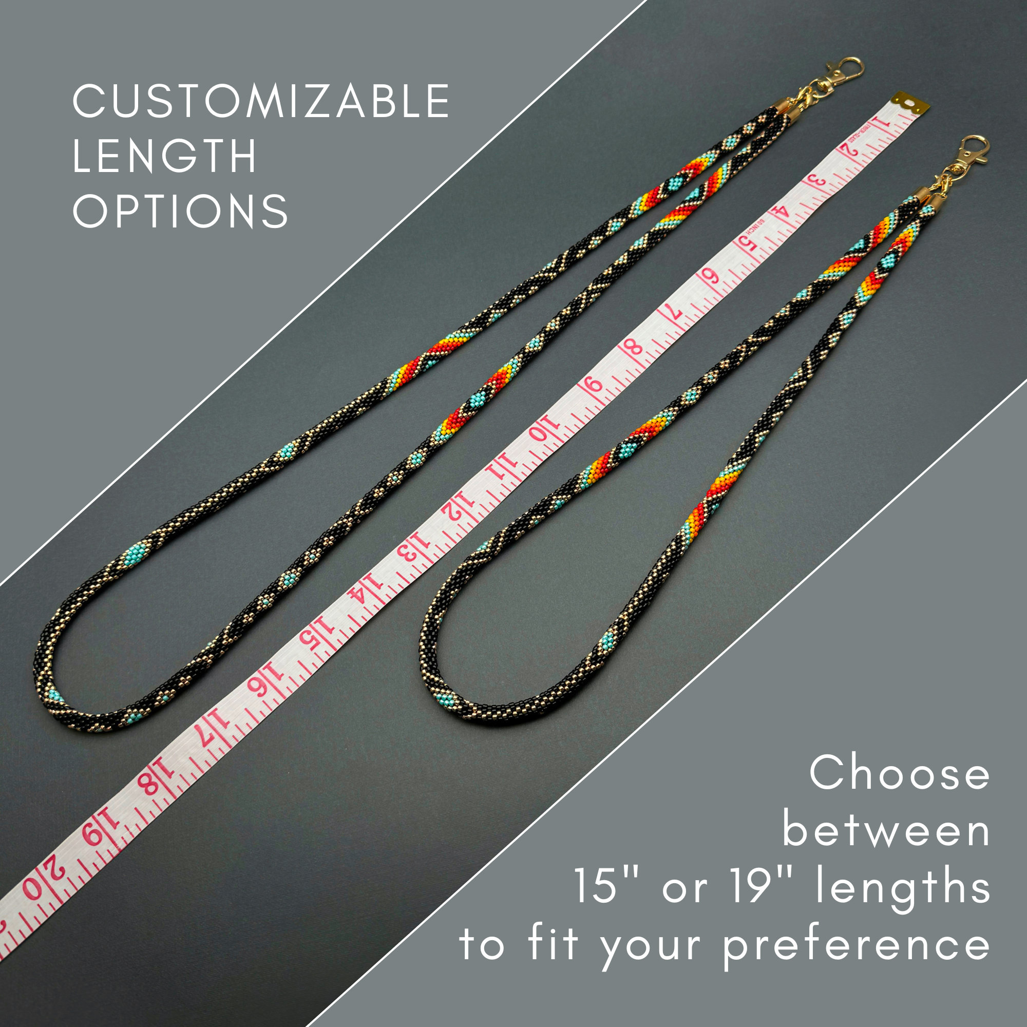 Black Beaded Lanyard for Teachers - Breakaway - Ethnic Style ID Card ...