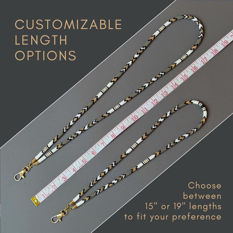 Gray Beaded Lanyard With Breakaway - Native Style ID Badge Holder - Key ...