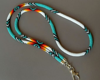 Authentic Native American Handmade Beaded Lanyard - Etsy