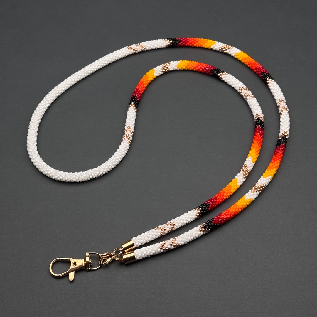 Beaded Teacher Lanyard Necklace: Native Style ID Badge Holder - Etsy