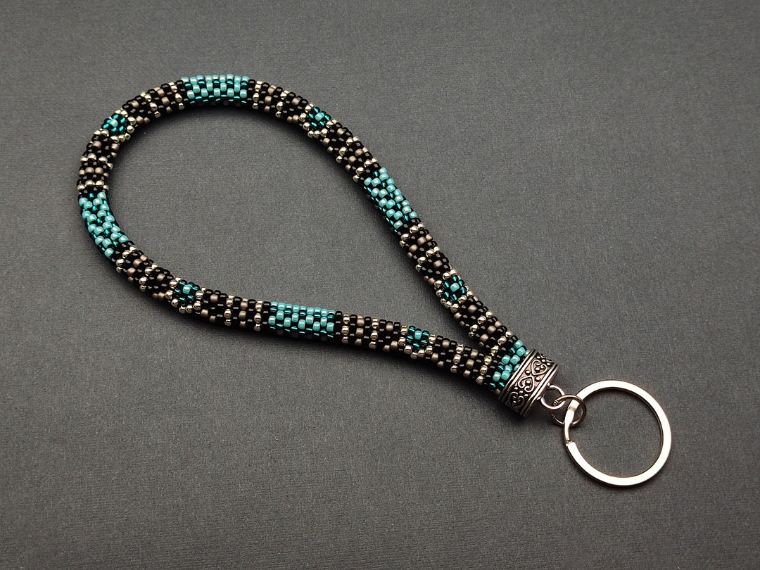 Wrist Lanyard for Keys, Bead Keychain Wristlet, Native American Style ...