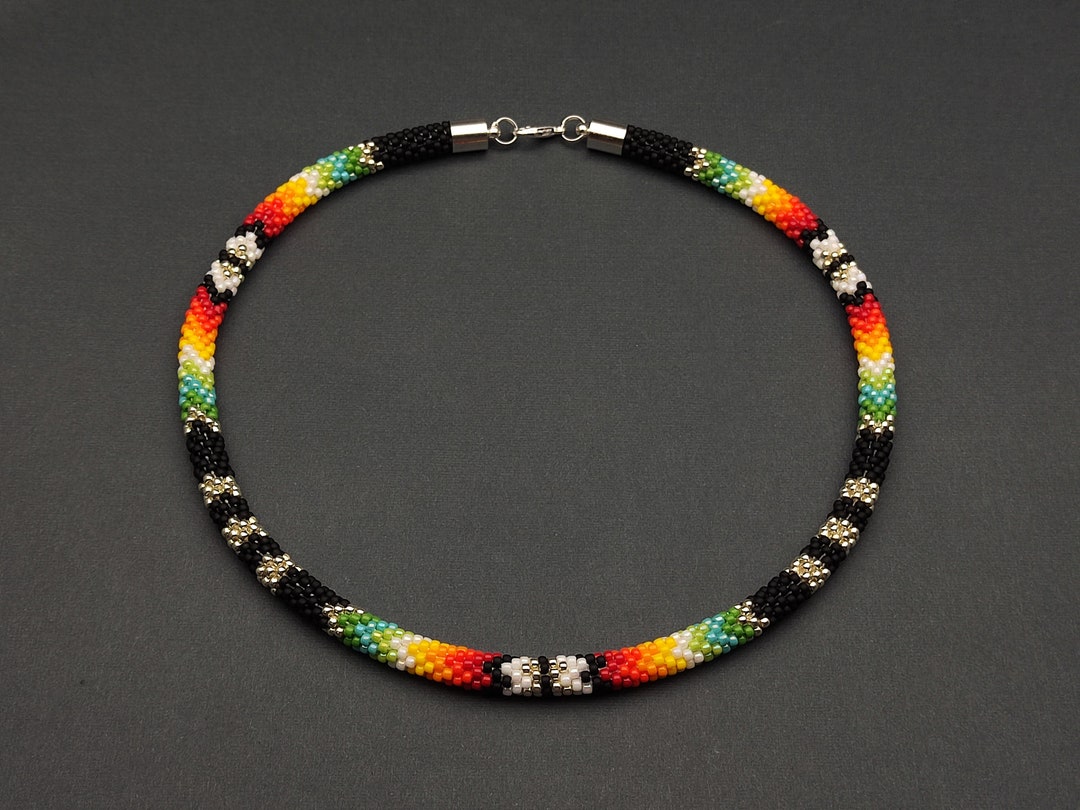 Ethnic Seed Bead Choker: Native American Style Necklace - Etsy