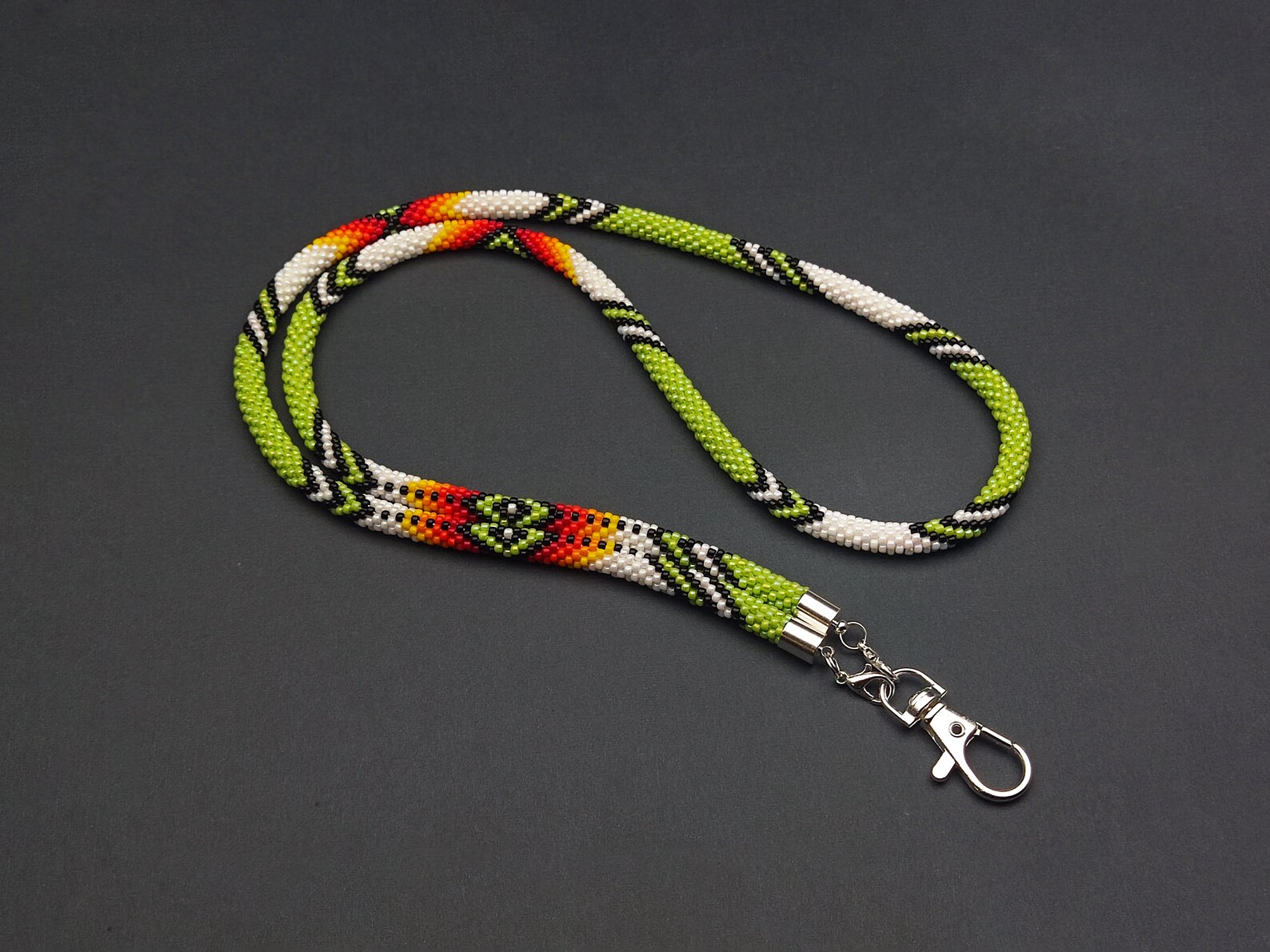 Vibrant Beaded Lanyard for Badge Teacher Gift Native American Inspired ...