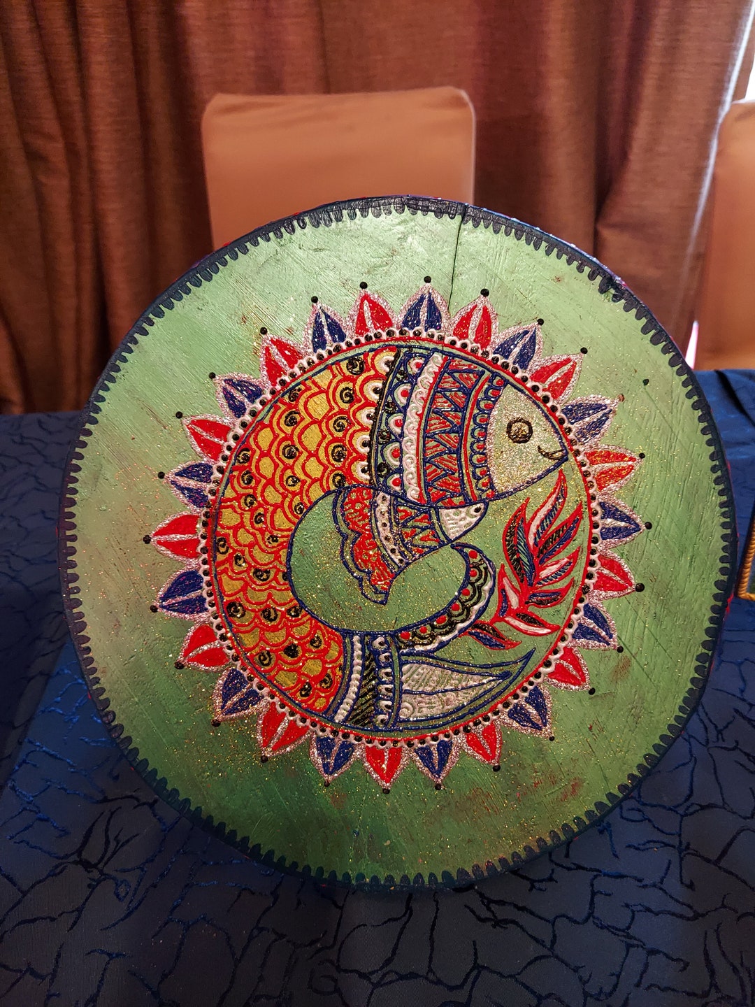 Hand Painted Round Table Art / Home Decor Item / Table Decor Item ...