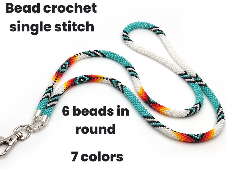 Beaded Lanyard Pattern, Seed Beading Patterns Lanyard, Crochet Bead ...