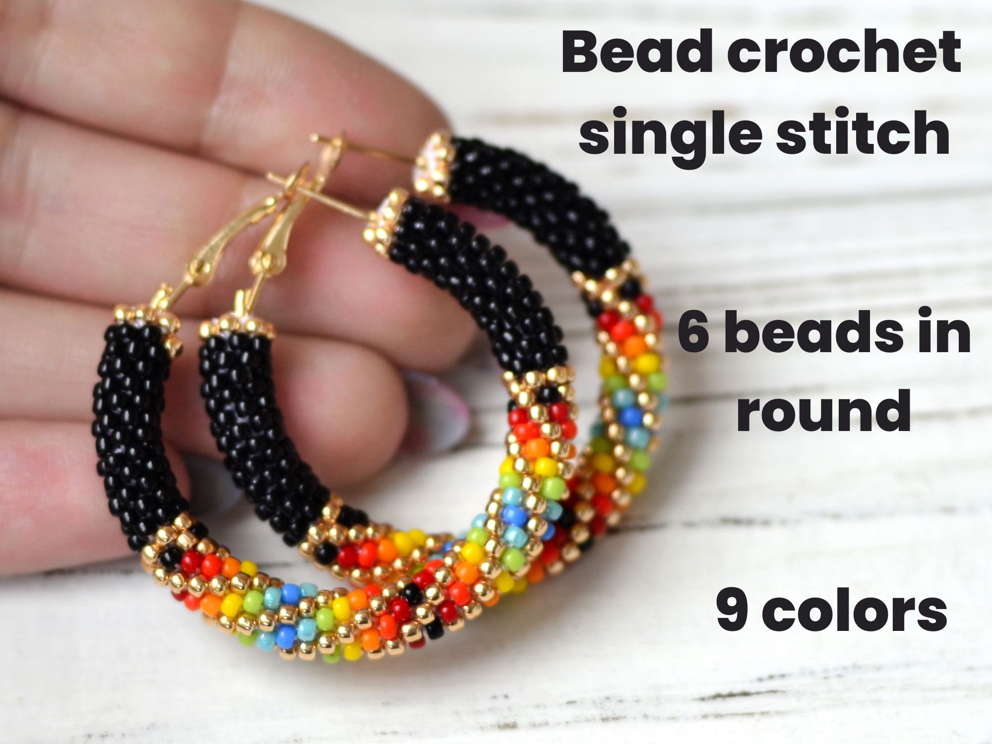 Rainbow Seed Bead Crochet Earrings Kit, DIY Craft (PDF Pattern) - Etsy