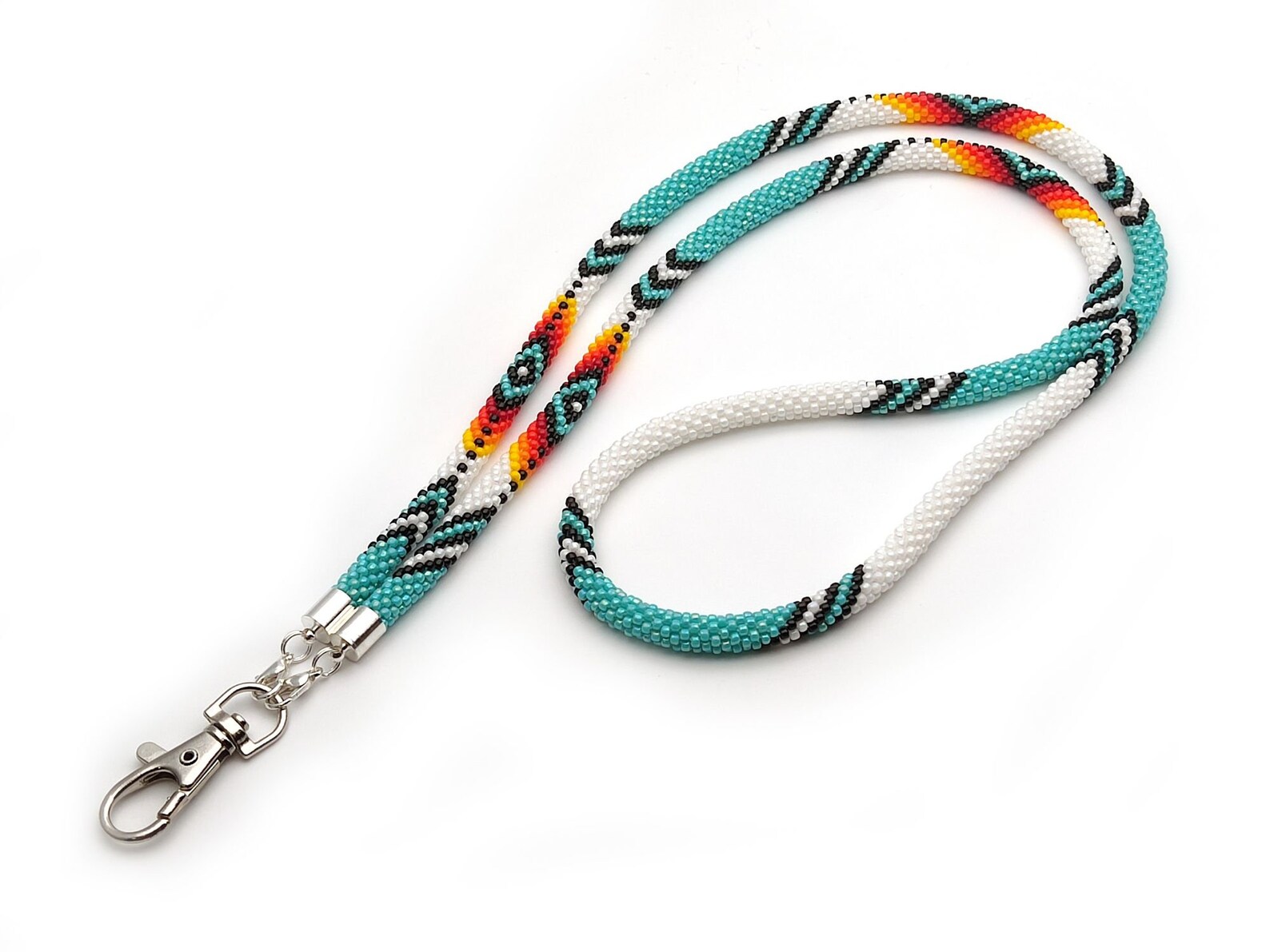 Women Beaded Lanyard Kit, DIY Kit Teacher Lanyard, Bead Crochet Lanyard ...