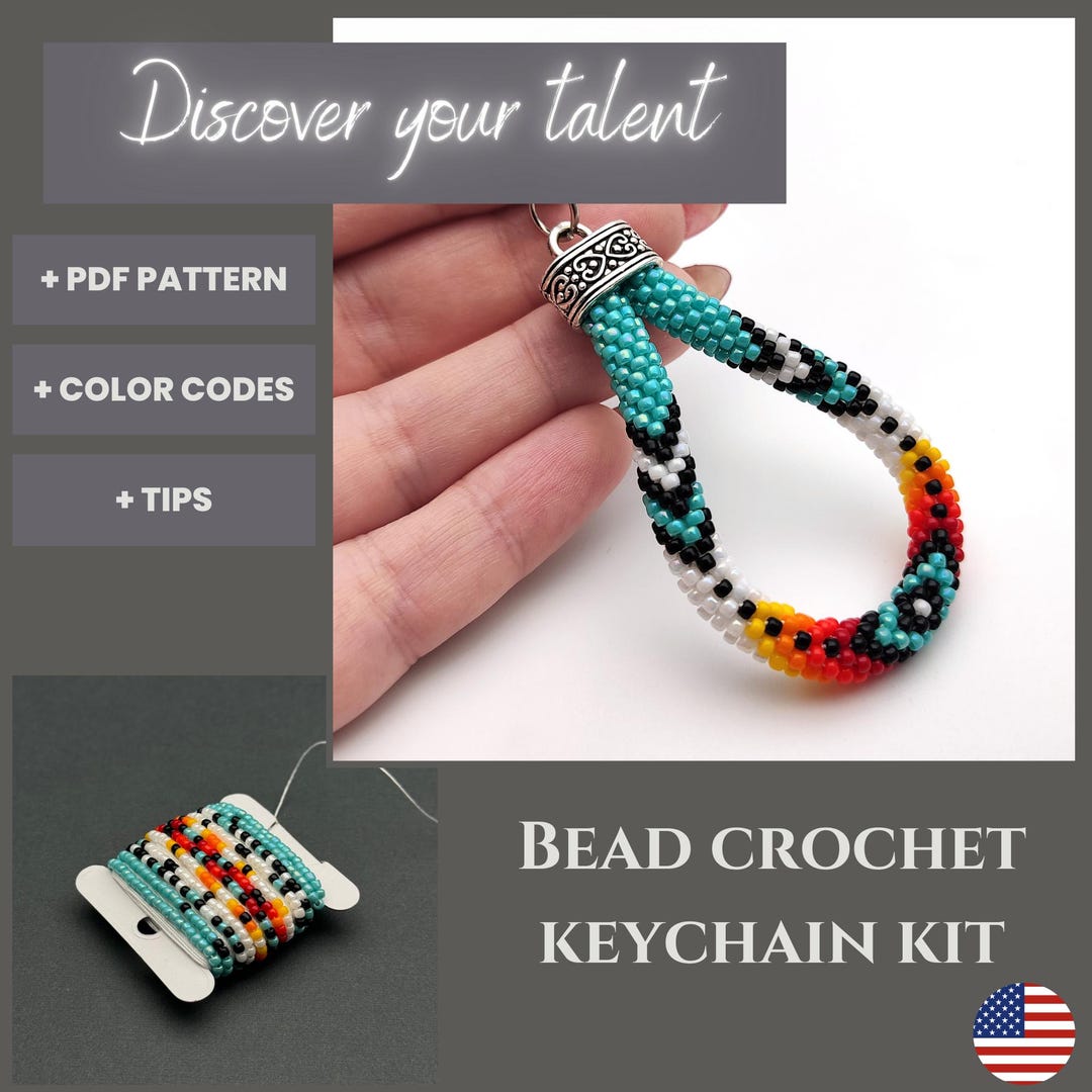Bead Crochet Keychain DIY Kit, Women's Craft, Accessories - Etsy