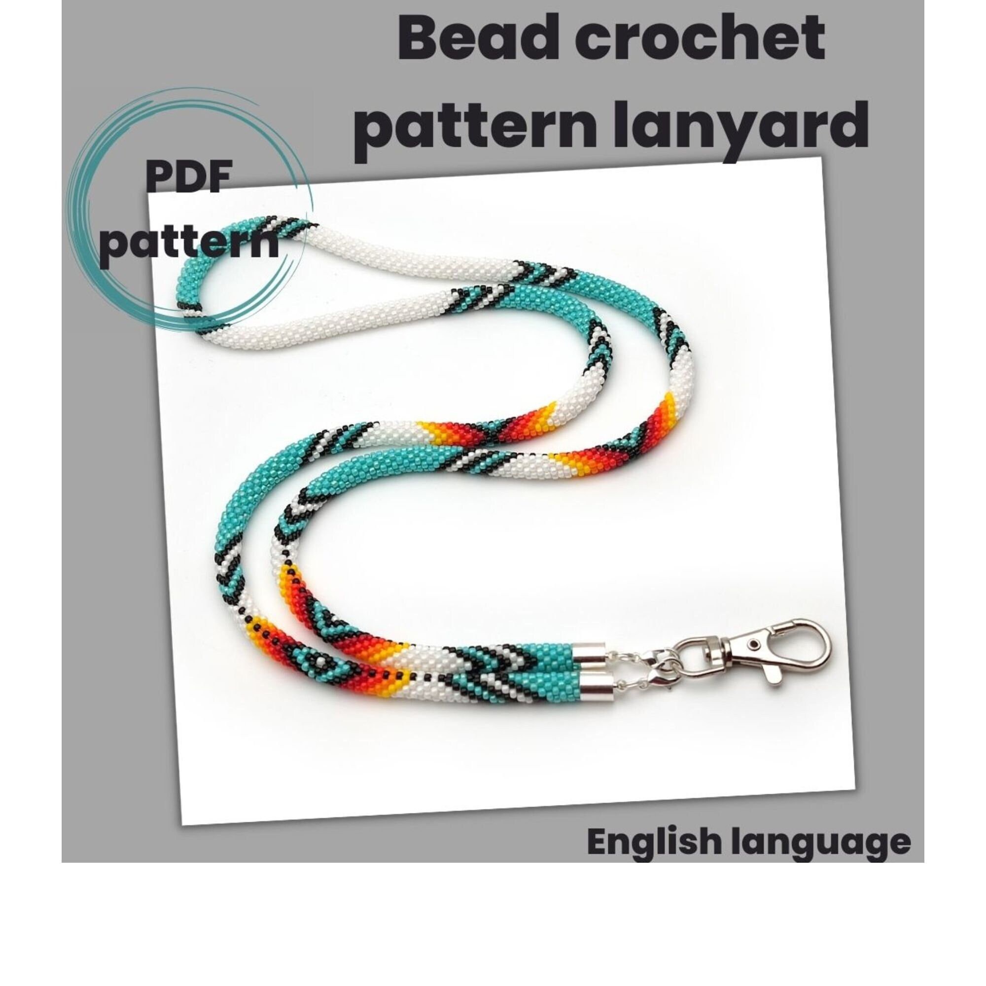Beaded Lanyard Pattern, Seed Beading Patterns Lanyard, Crochet Bead ...