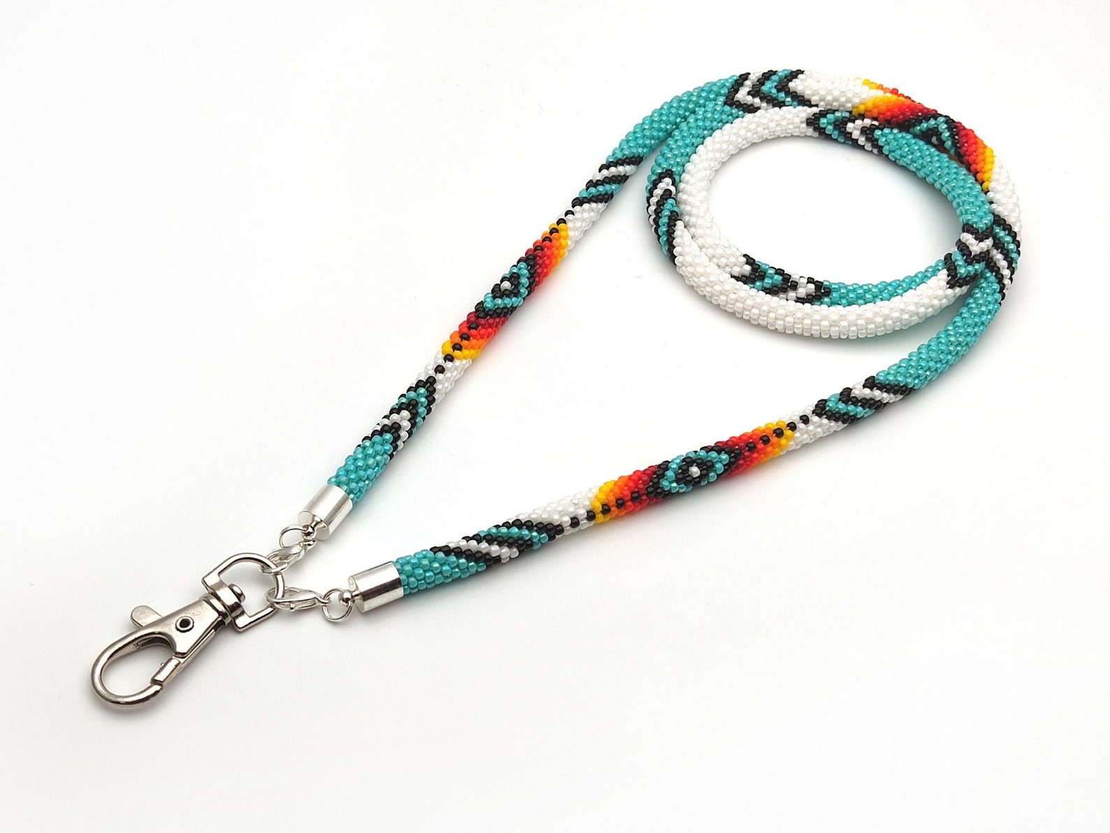 Women Beaded Lanyard Kit, DIY Kit Teacher Lanyard, Bead Crochet Lanyard ...