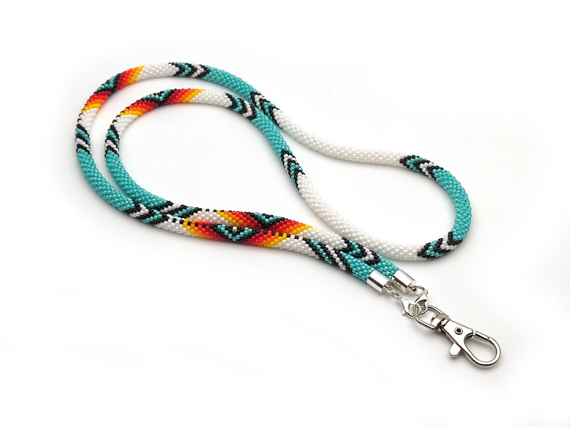 Women Beaded Lanyard Kit, DIY Kit Teacher Lanyard, Bead Crochet Lanyard ...