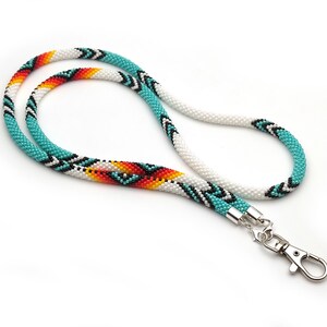 Women Beaded Lanyard Kit, DIY Kit Teacher Lanyard, Bead Crochet Lanyard ...
