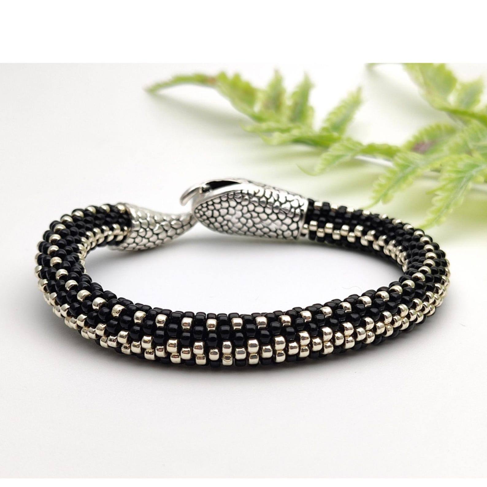 Silver Garter Snake Bracelet for Men - Serpent Jewelry With Symbolism ...