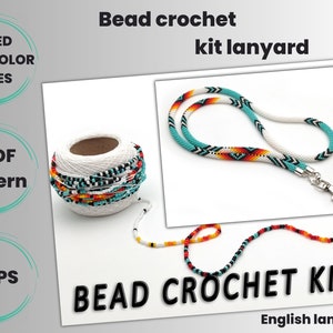 Women Beaded Lanyard Kit, DIY Kit Teacher Lanyard, Bead Crochet Lanyard ...