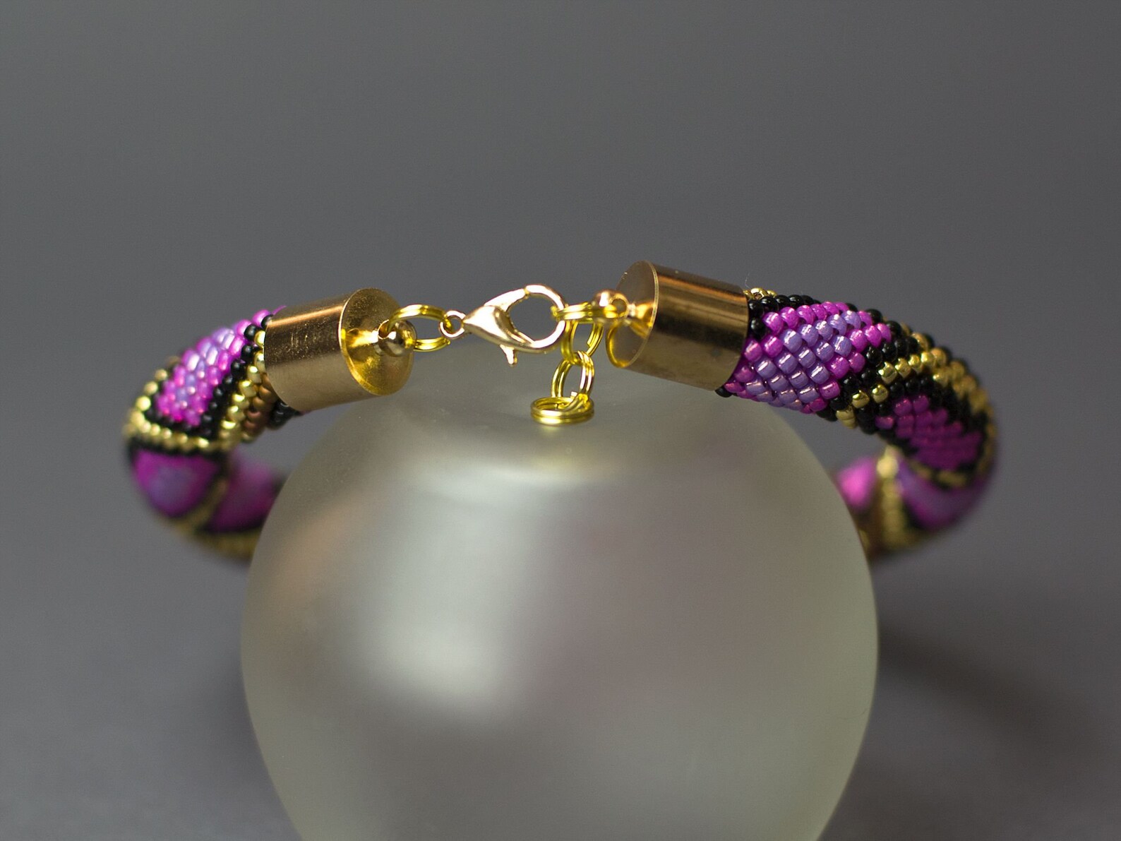 DIY Bead Crochet Bracelet Kit, Pink Toho Beads, Adult Craft (PDF ...