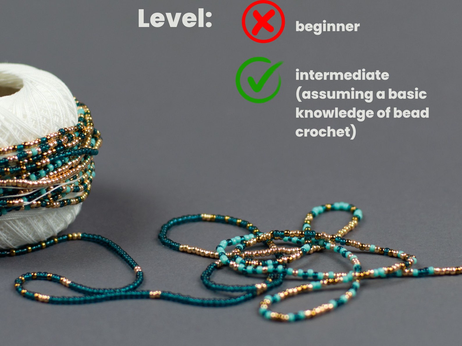 DIY Turquoise Bead Crochet Necklace Kit, Jewelry Making (PDF Pattern ...