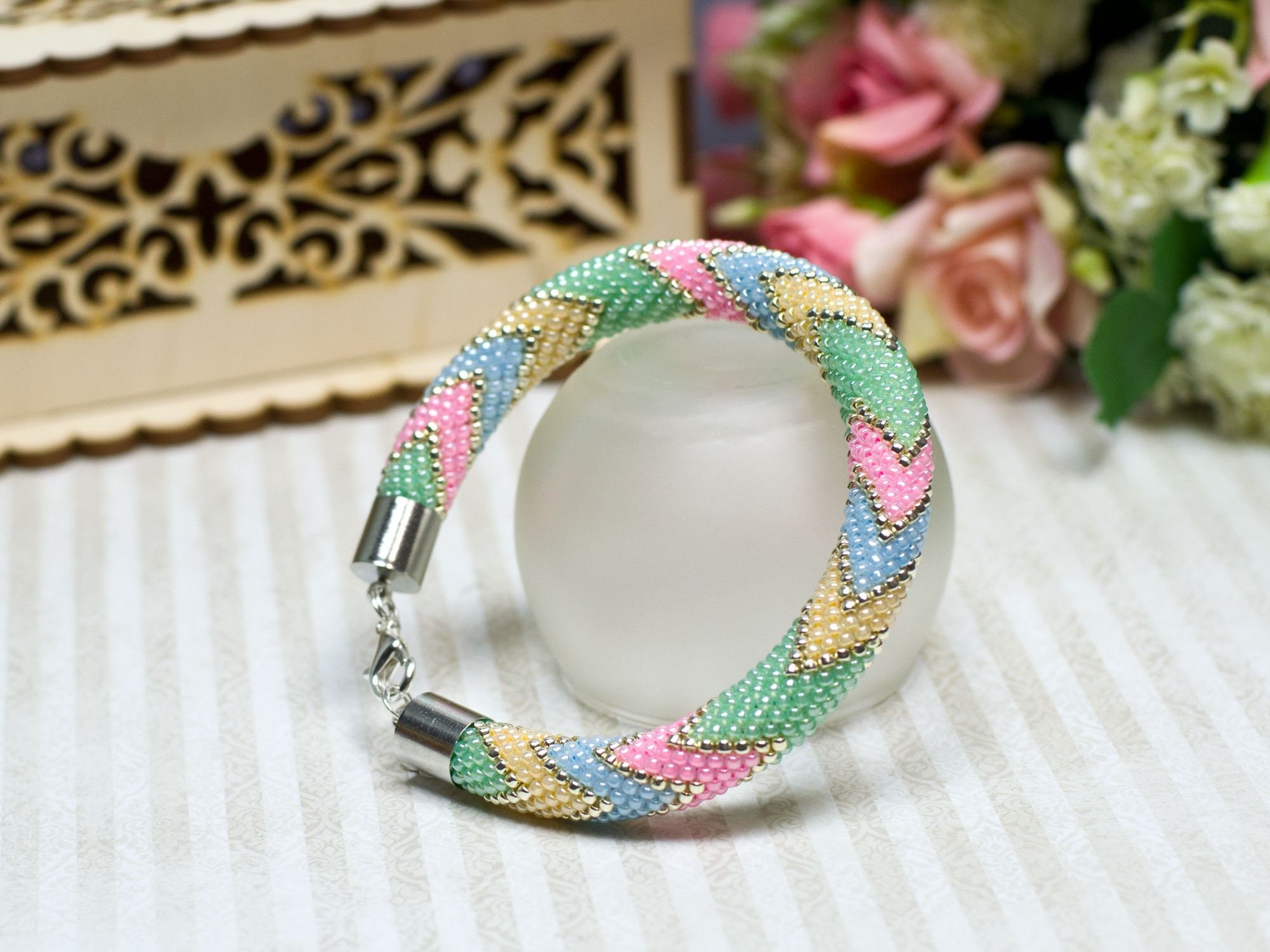 Bead Crochet Kit Colorful Bracelet, DIY Bracelet Kit, Craft Kit for ...