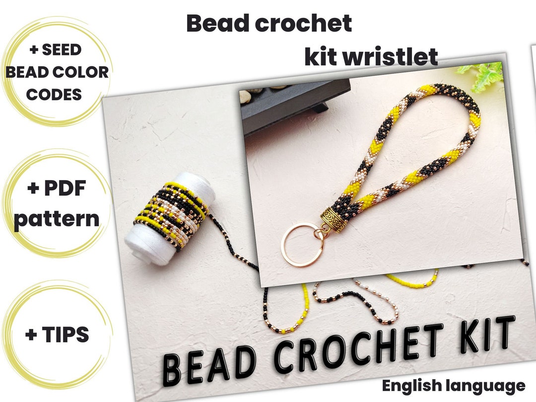 DIY Kit Wristlet Keychain Bead Crochet Kit Key Wrist Strap - Etsy
