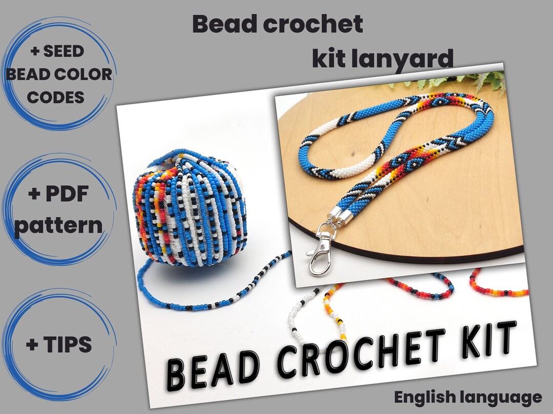 Beaded Lanyard Kit Bead Crochet Lanyard DIY Kit Jewelry - Etsy