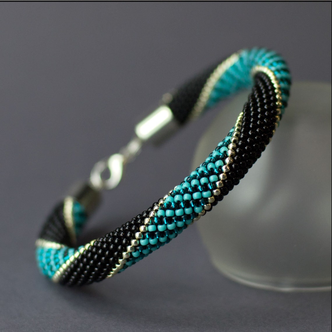 Seed Bead Turquoise Bracelet Kit, Hand Bead Crochet Kit, Jewelry Making ...