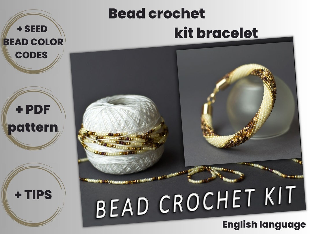 Bead Crochet Bracelet Kit, Crochet With Beads, DIY Rope Bracelet Kit ...
