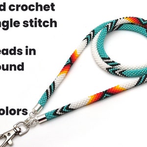 Women Beaded Lanyard Kit, DIY Kit Teacher Lanyard, Bead Crochet Lanyard ...
