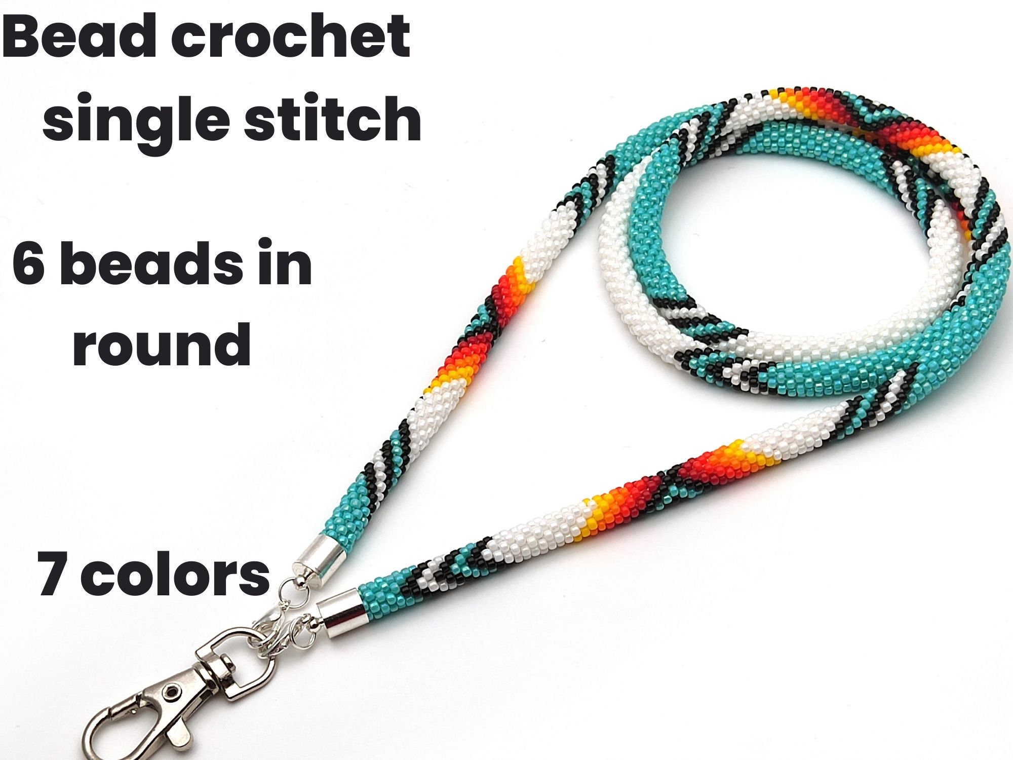 Women Beaded Lanyard Kit, DIY Kit Teacher Lanyard, Bead Crochet Lanyard ...