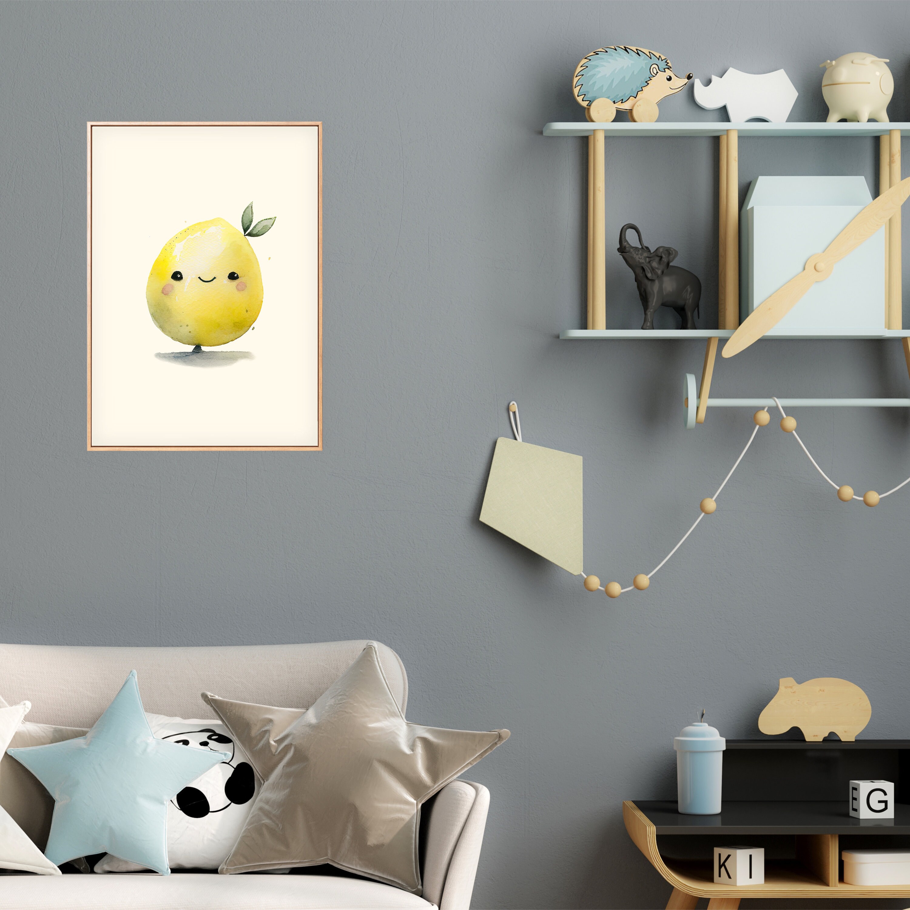 Cute Lemon Watercolor Print for Kids - Fruit Wall Art - Nursery - Kids ...