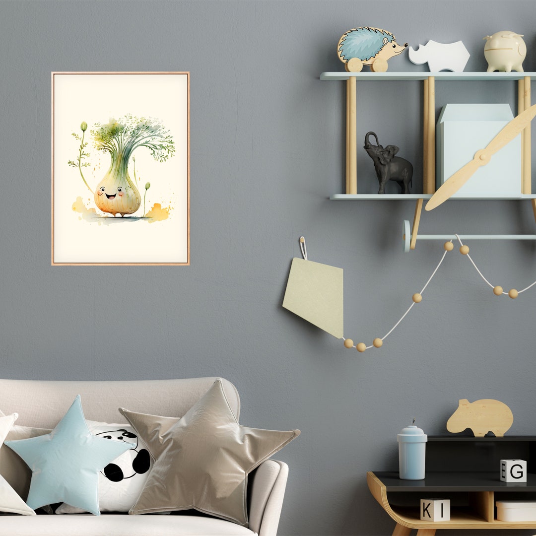 Cute Fennel Watercolor Print for Kids - Fruit Wall Art - Nursery - Kids ...