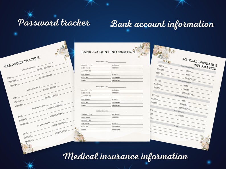 End of Life Planner Printable Beneficiary Info Final Wish - Etsy