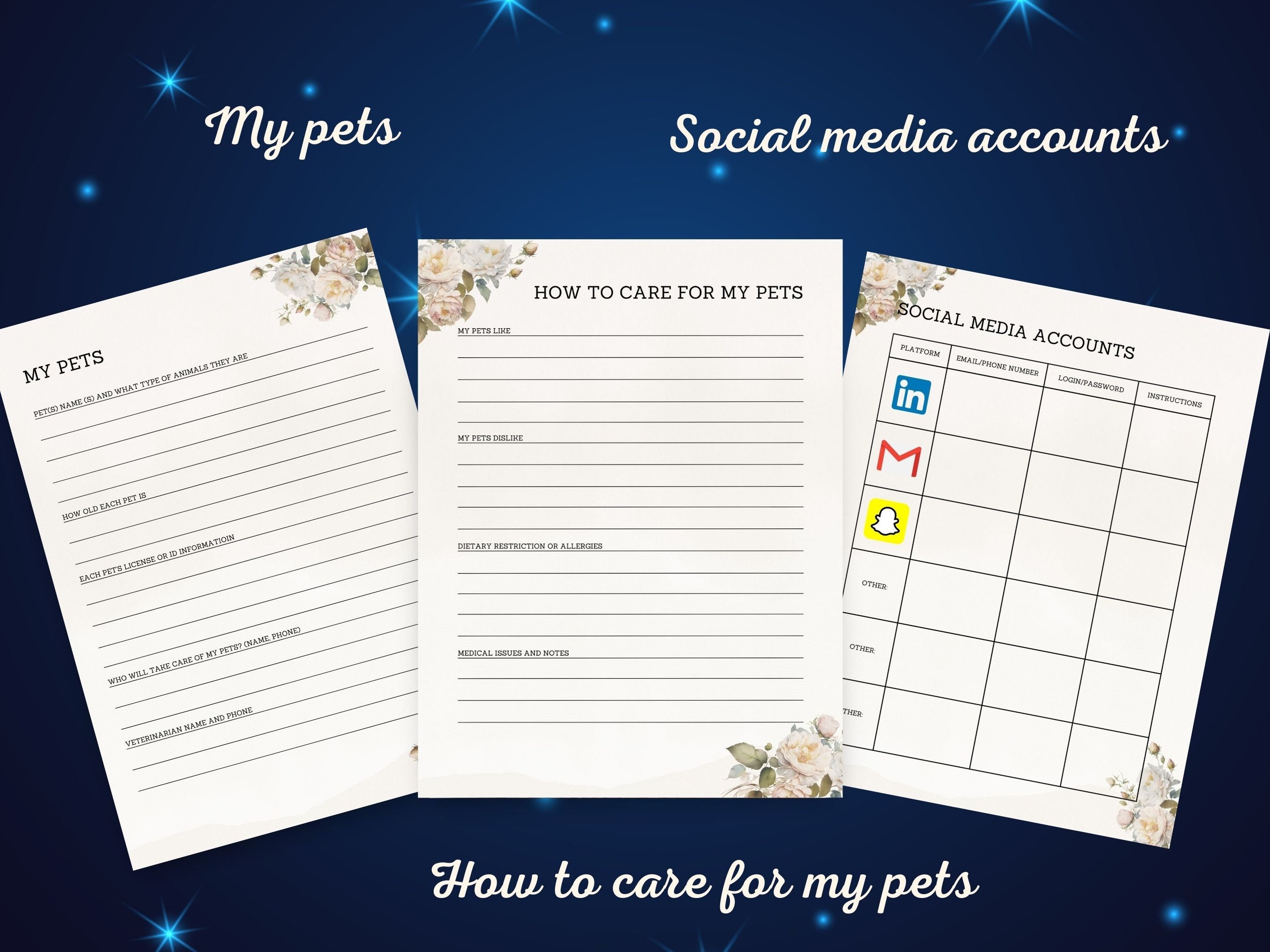 End of Life Planner Printable, Beneficiary Info, Final Wish Planner ...