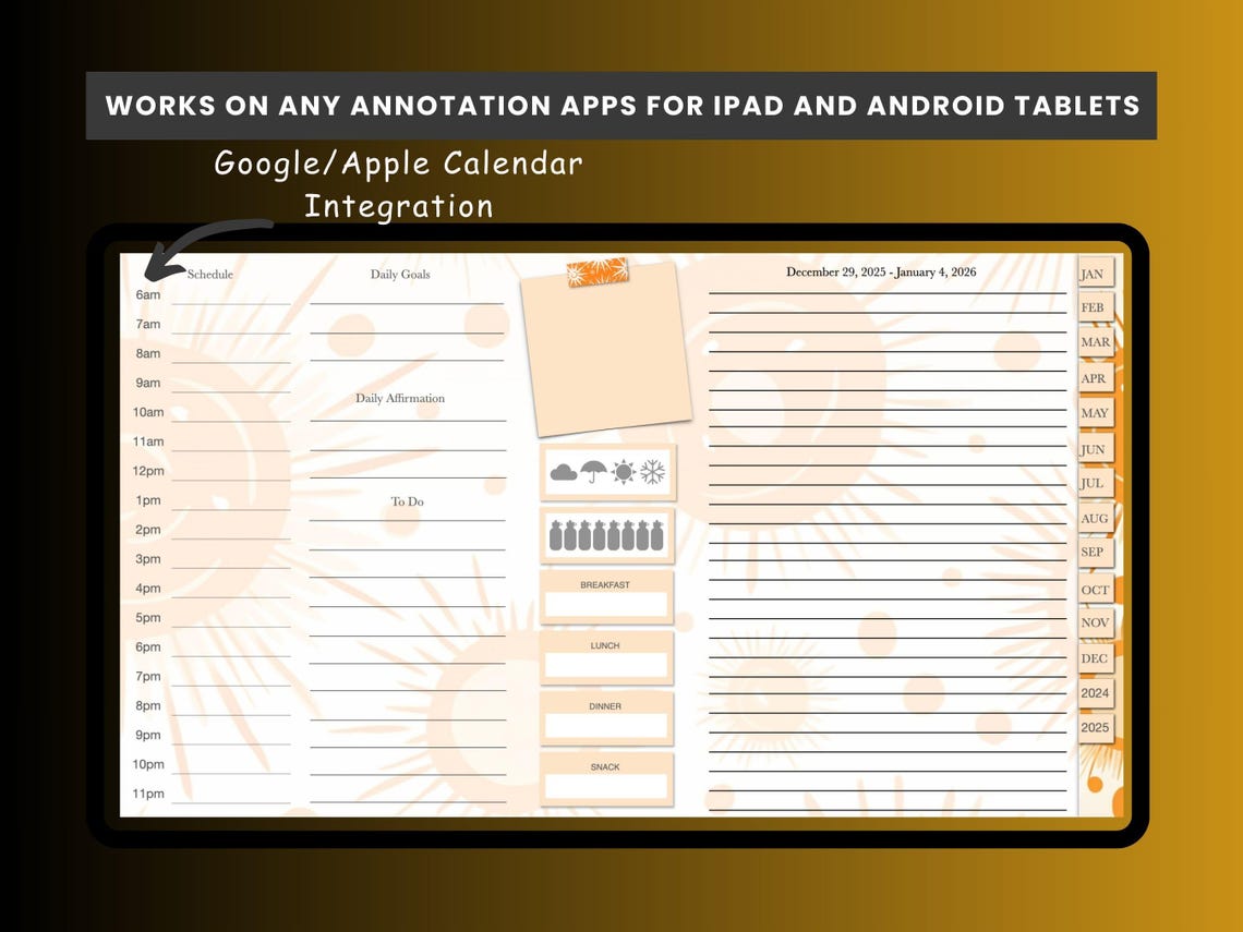 Goodnotes Planner 2024-2025 Landscape Monday Start Digital Template ...