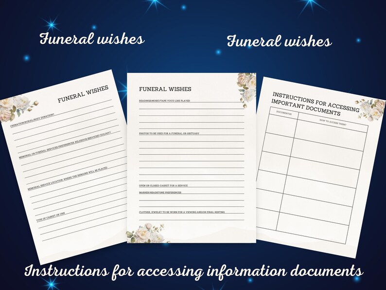 End of Life Planner Printable Beneficiary Info Final Wish - Etsy
