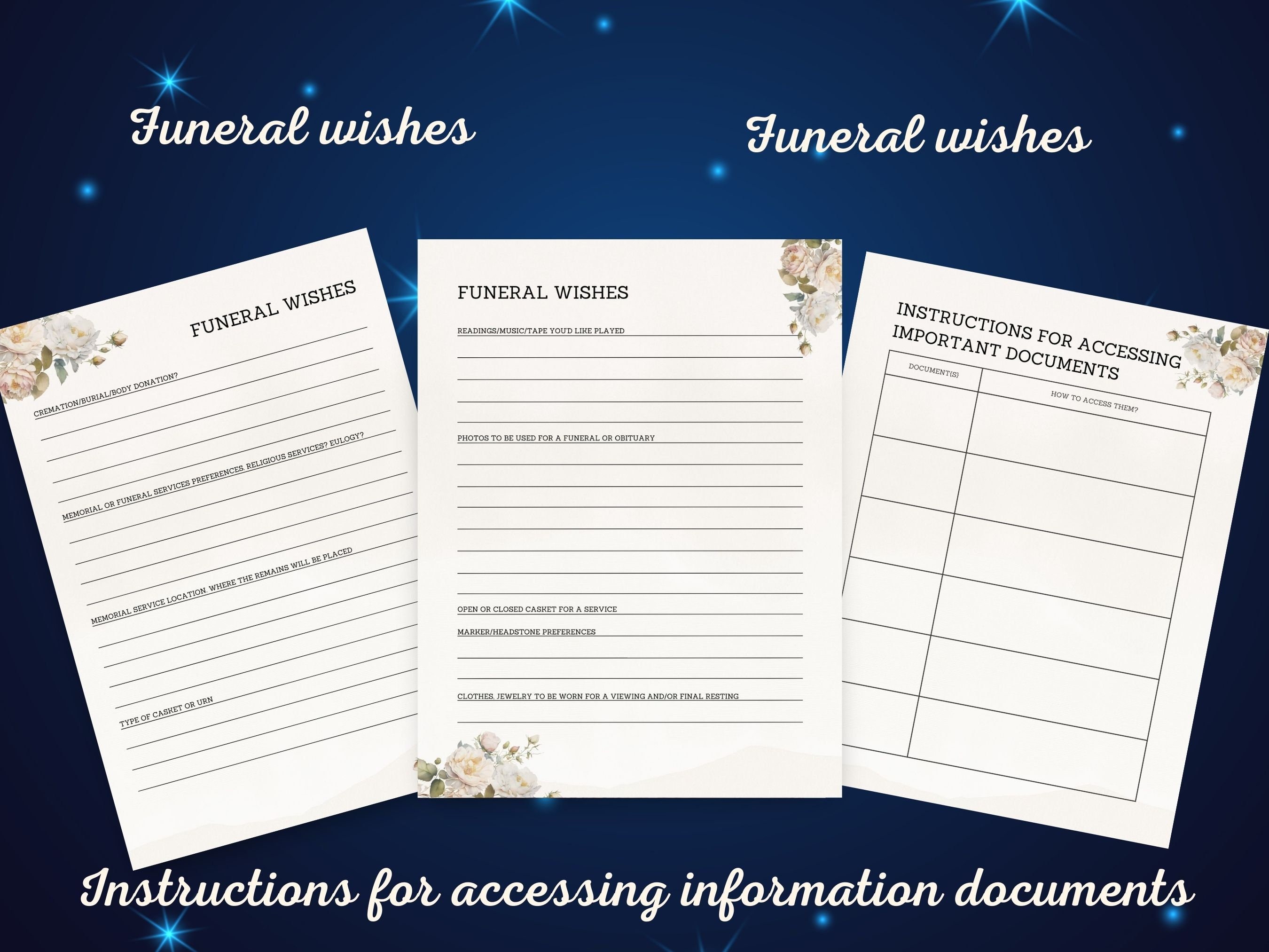 End of Life Planner Printable, Beneficiary Info, Final Wish Planner ...