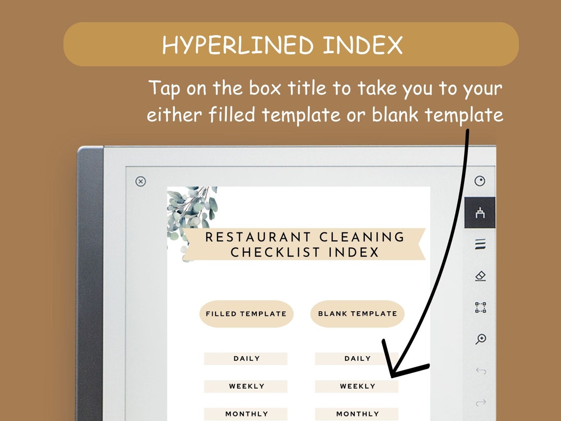 Kindle Scribe Restaurant Checklist Digital Restaurant Cleaning Template ...