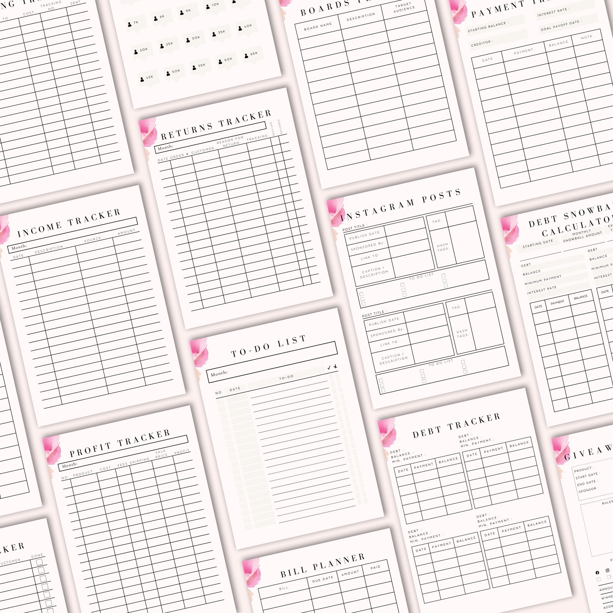 Business Planner Printable BUNDLE, Small Business Planner, Side Hustle ...
