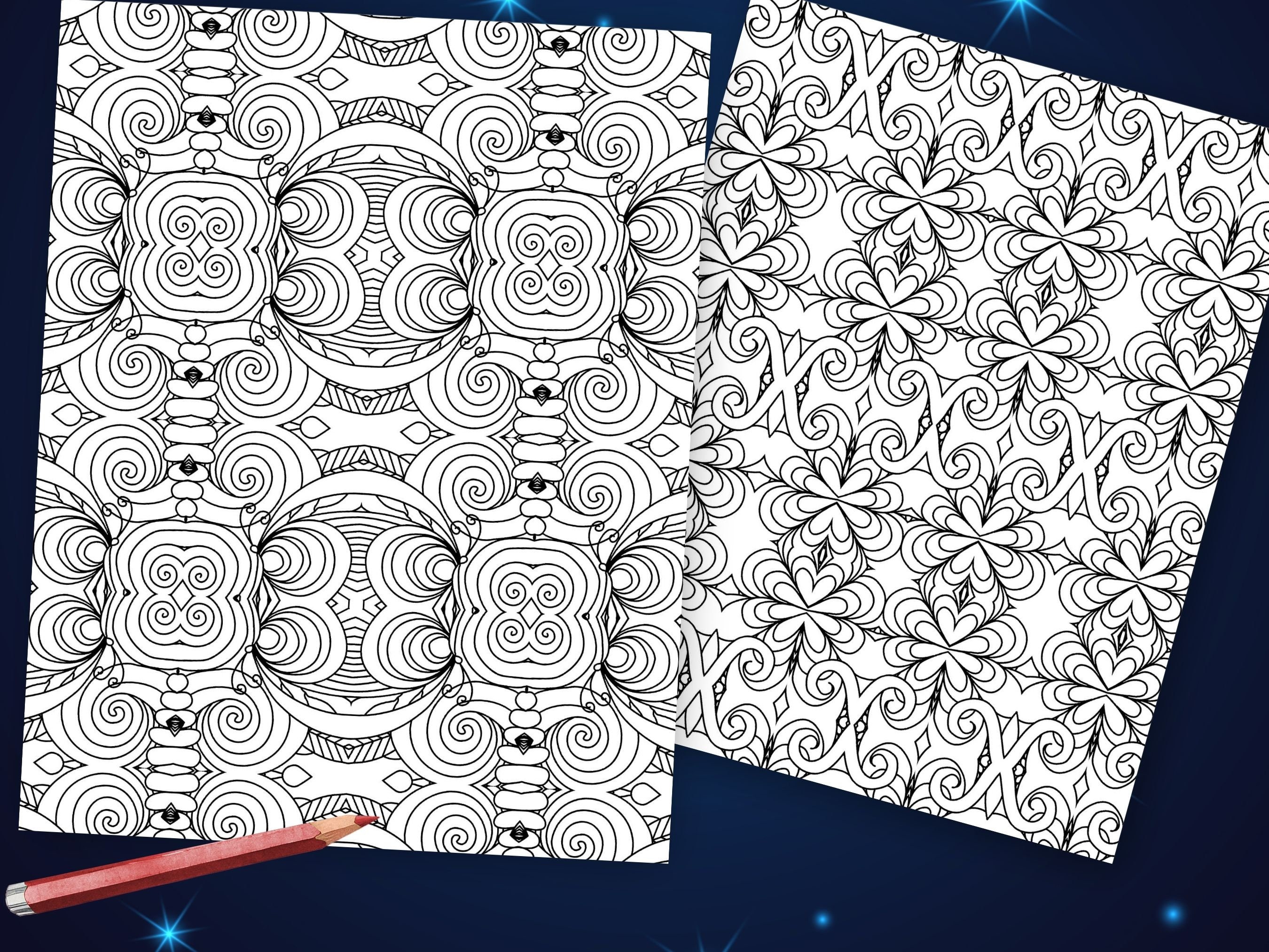 100 Pages Mindfulness Coloring Bundle for Adults, Geometric Adult ...