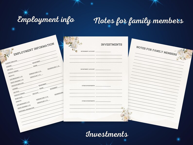 End of Life Planner Printable, Beneficiary Info, Final Wish Planner ...