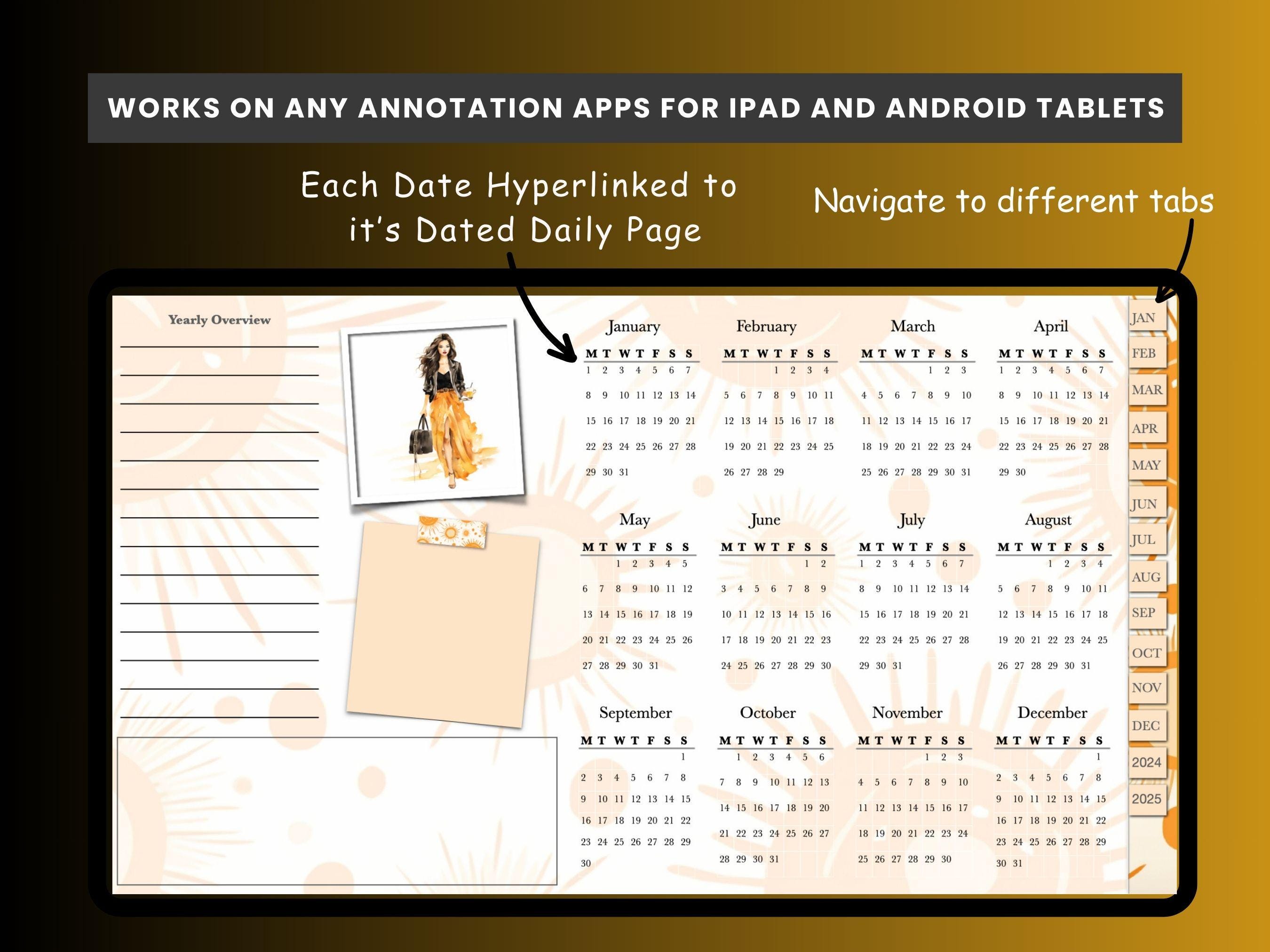 Goodnotes Planner 2024-2025 Landscape Monday Start Digital Template ...