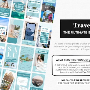750 Travel Instagram Canva Templates - Travel Agent Instagram - Travel ...