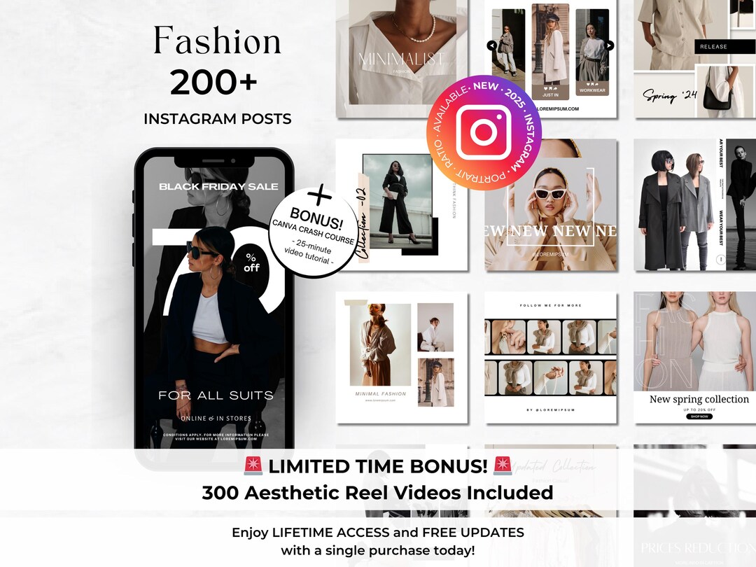 200 Fashion Ecommerce Instagram Post Canva Templates sustainable ...