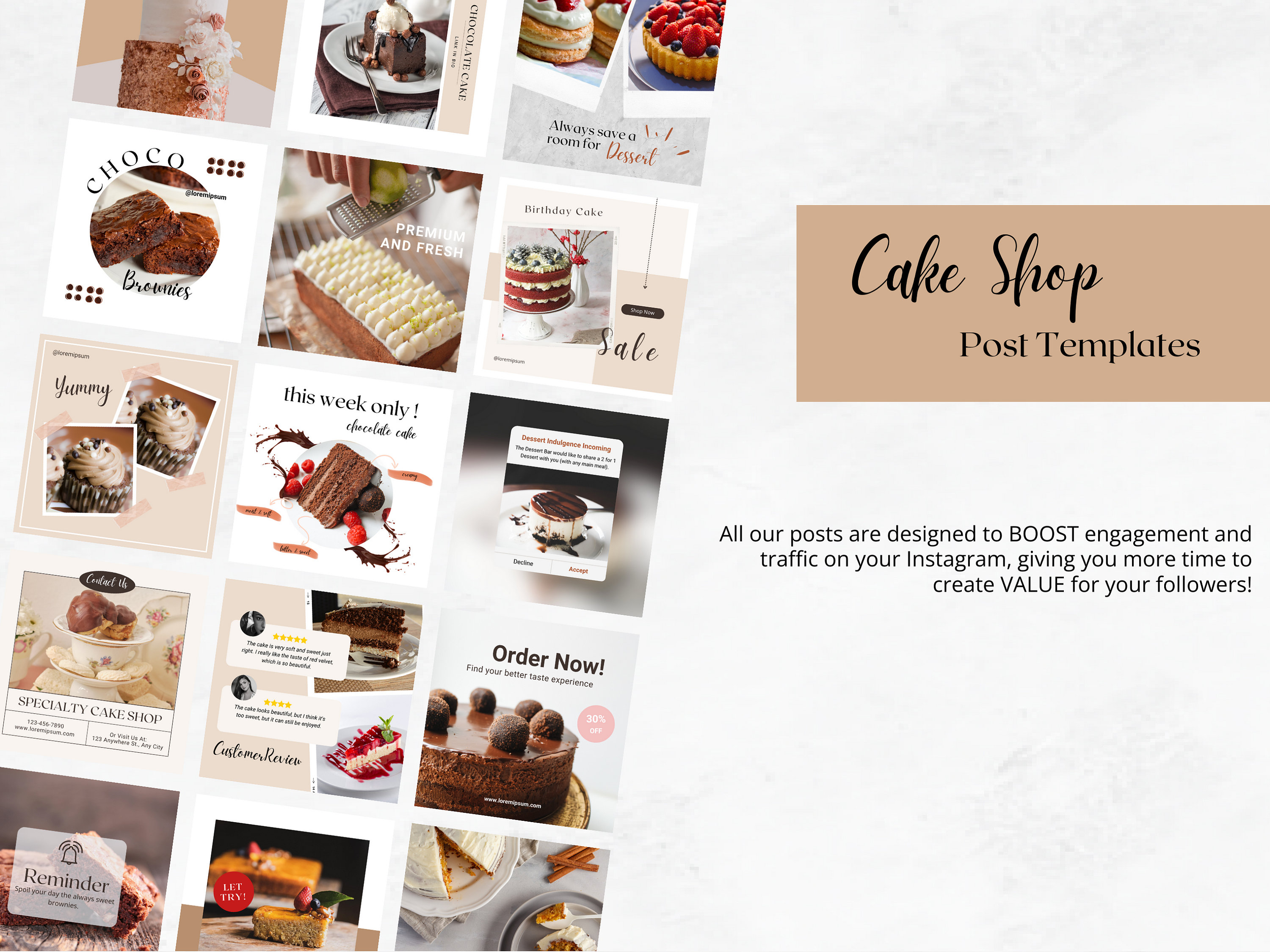 60 Cake Shop Instagram Canva Templates Cake Decorator Social - Etsy