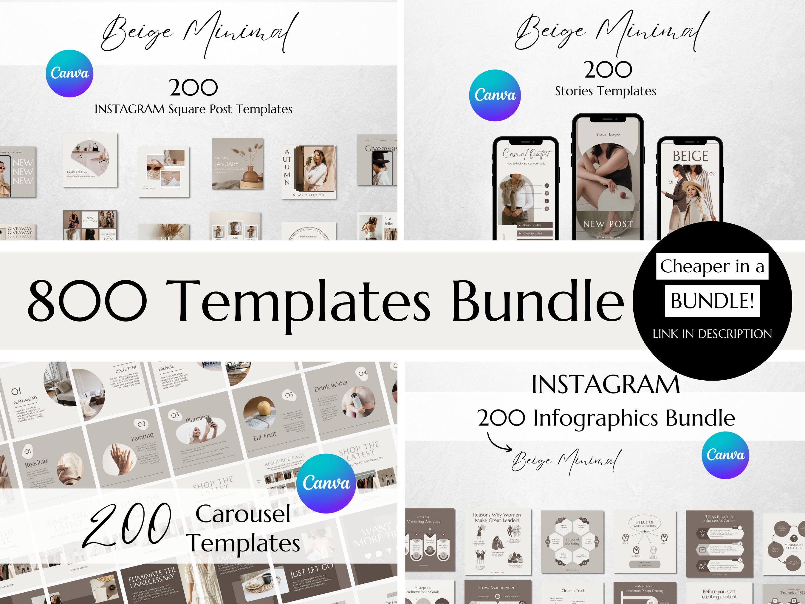 200 Fashion Ecommerce IG Templates - Minimalist Fashion Blogger ...