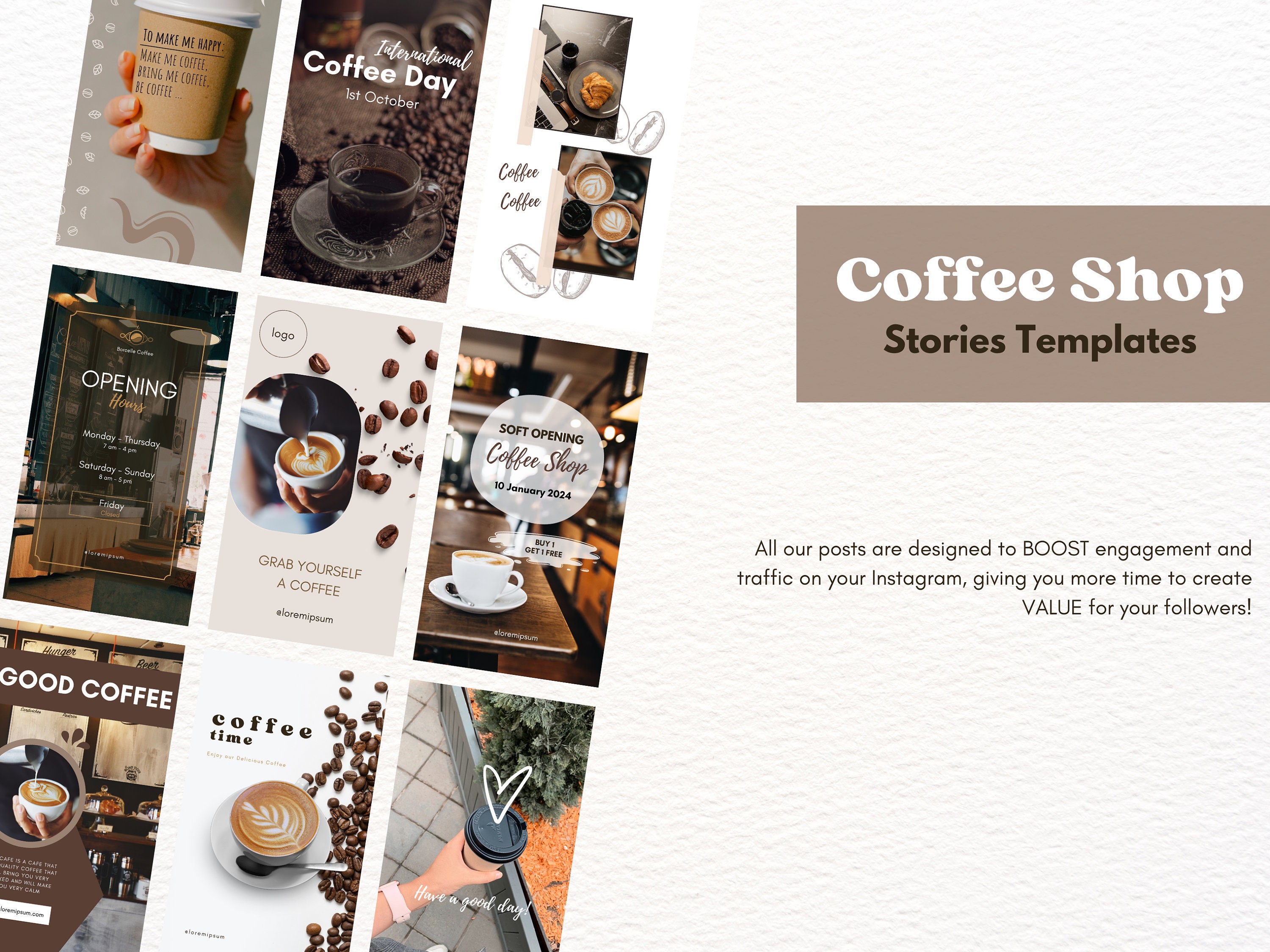 80 Coffee Shop Instagram Stories Canva Templates Coffee House Social ...