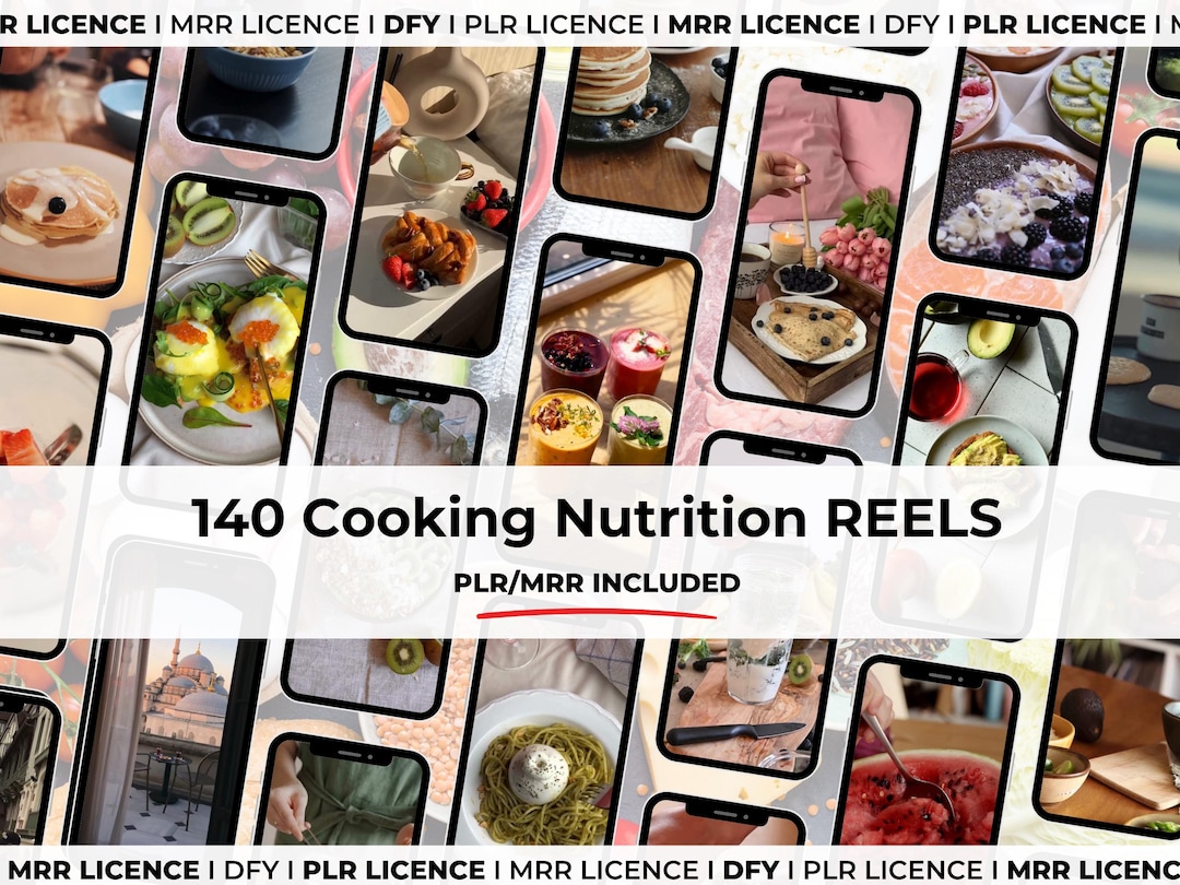 PLR MRR 140 Cooking Nutrition Smoothies Instagram Reels for ...