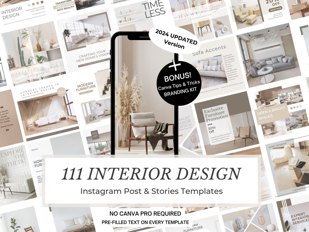111 Interior Design Canva Templates Instagram Template Interior Design ...