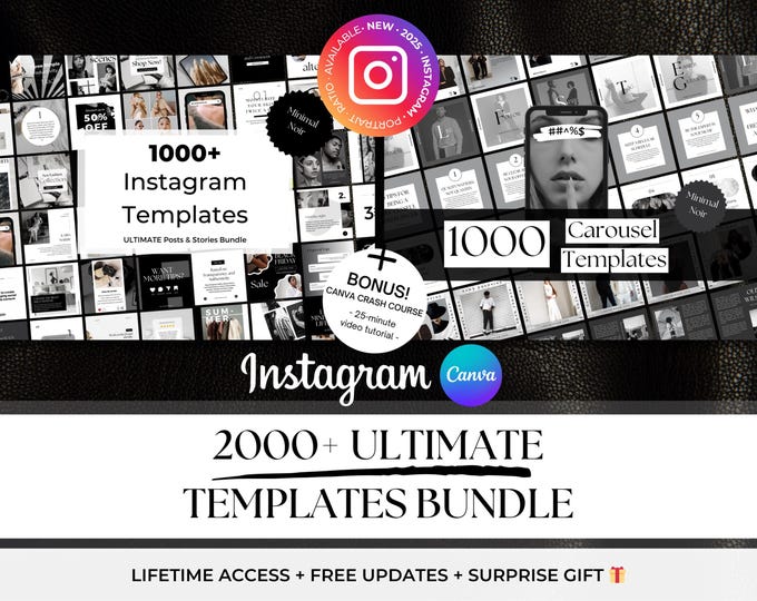 100 Aesthetic Instagram Post Templates, Canva Editable (digital ...