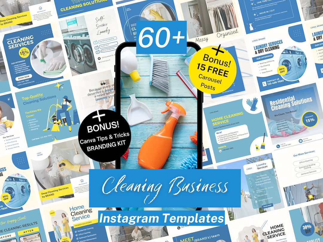 60 Cleaning Business Instagram Canva Templates Professional Cleaner ...