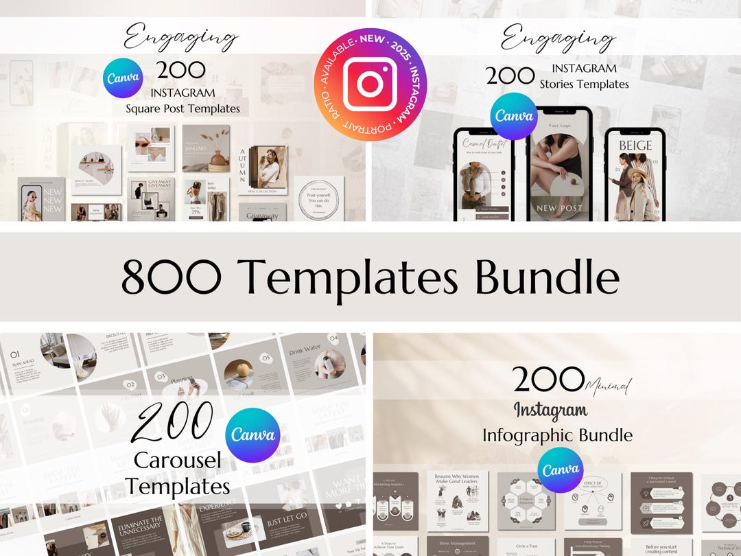 800 Fashion Blogger Instagram Templates Bundle - Ecommerce Fashion ...